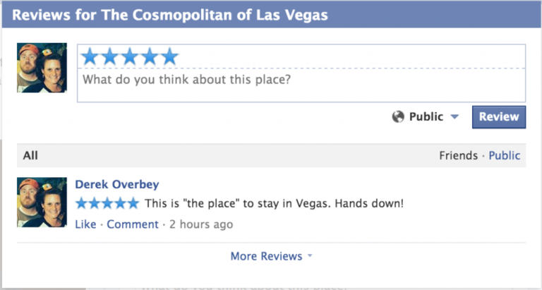 Facebook Rolls Out Reviews to Pages for Places